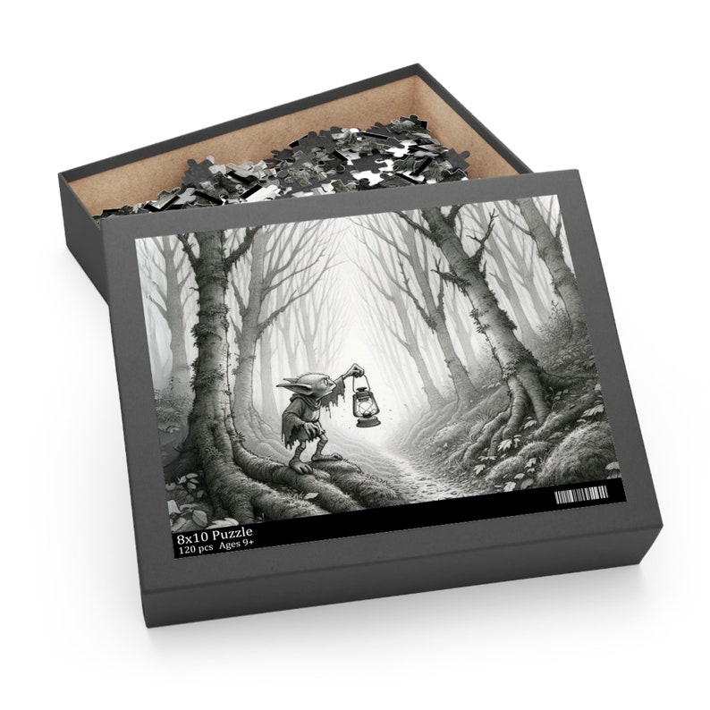 Enchanted Forest Pathfinder Jigsaw Puzzle: Whimsical Goblin Lantern ...