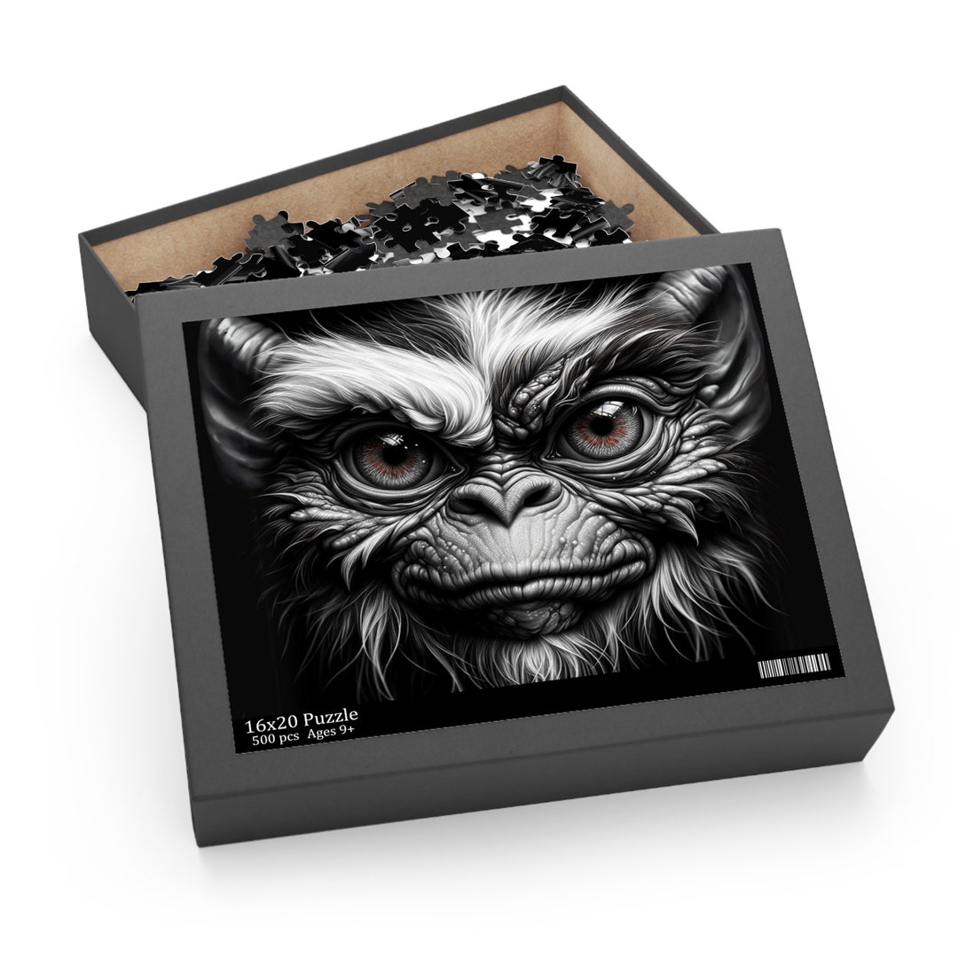 Mystical Creature Jigsaw Puzzle Enthralling Greyscale Fantasy Beast ...