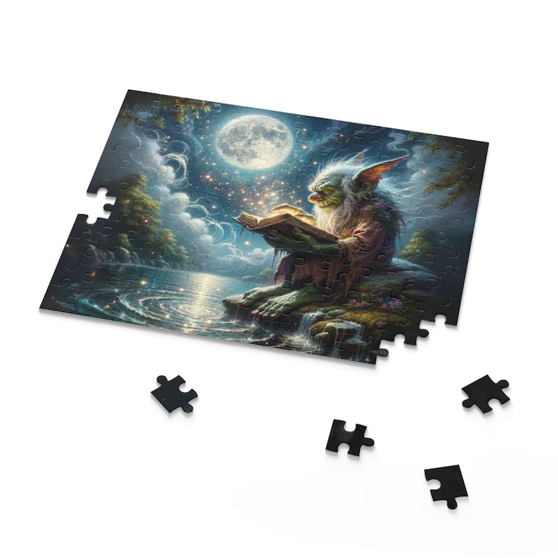 Moonlit Mystical Lore Jigsaw Puzzle: Enchanted Goblin Scholar by ...