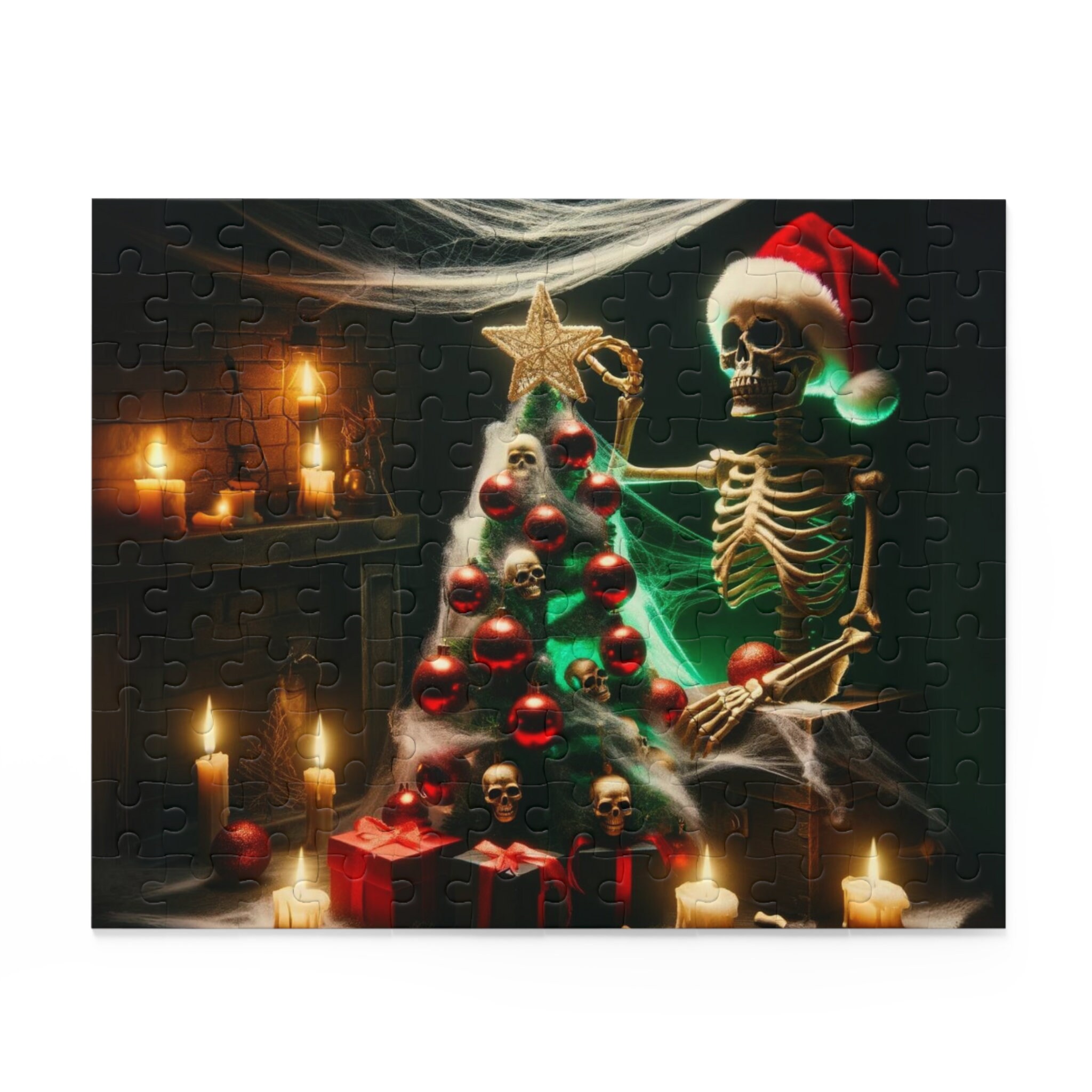 Spooky Santa: Skeleton With Christmas Tree Gothic Holiday Celebration ...