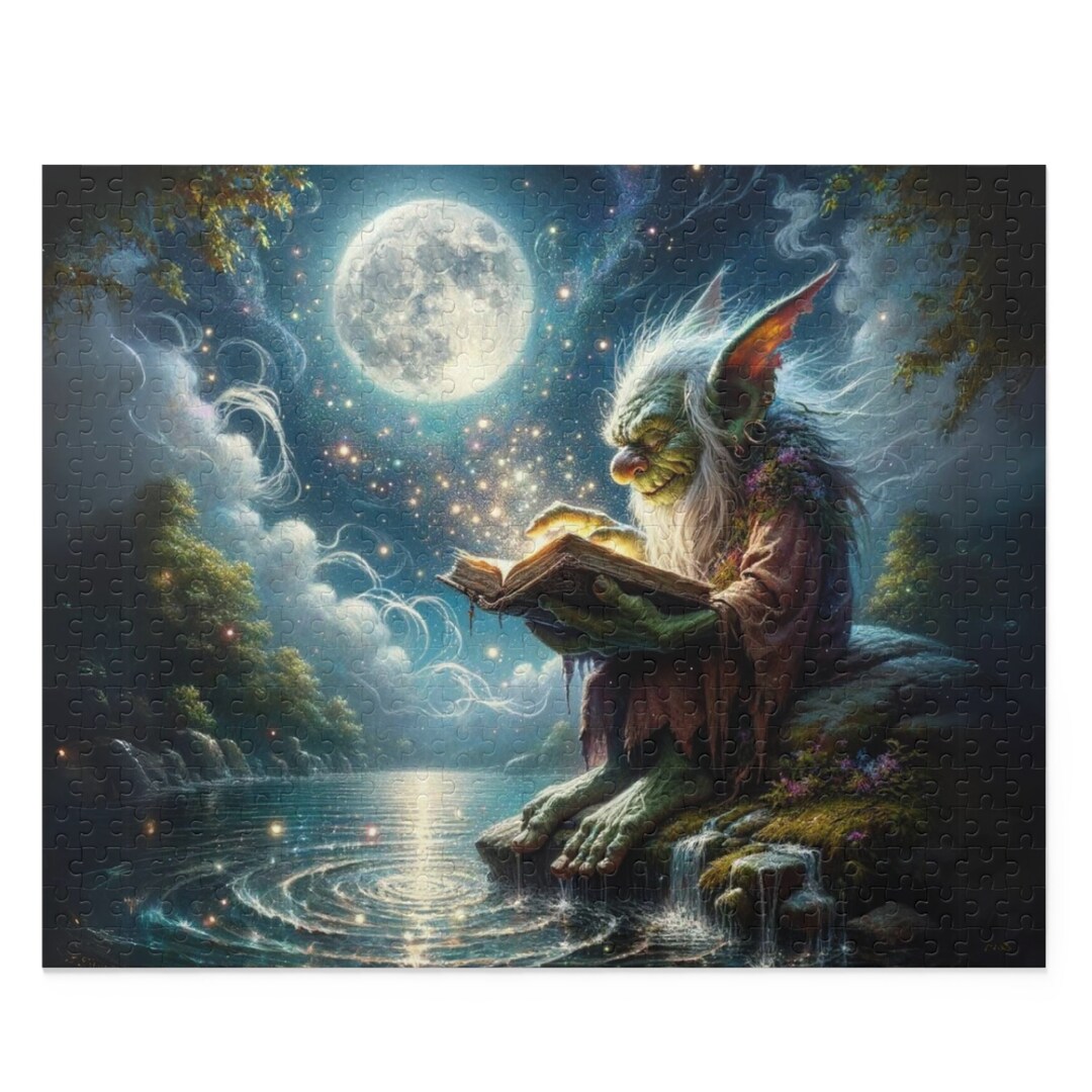 Moonlit Mystical Lore Jigsaw Puzzle: Enchanted Goblin Scholar by ...