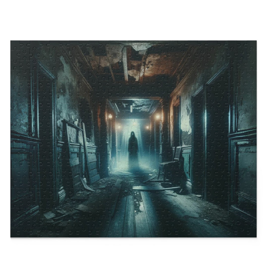 Corridor of Shadows: Haunting Figure in Abandoned Asylum Thrilling ...