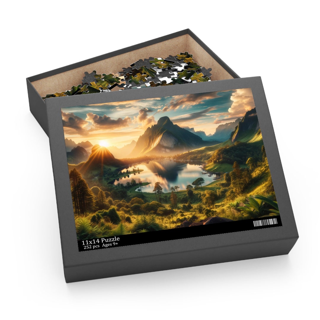 Serene Mountain Lake Majestic Landscape Puzzle 120, 252, 500-piece - Etsy