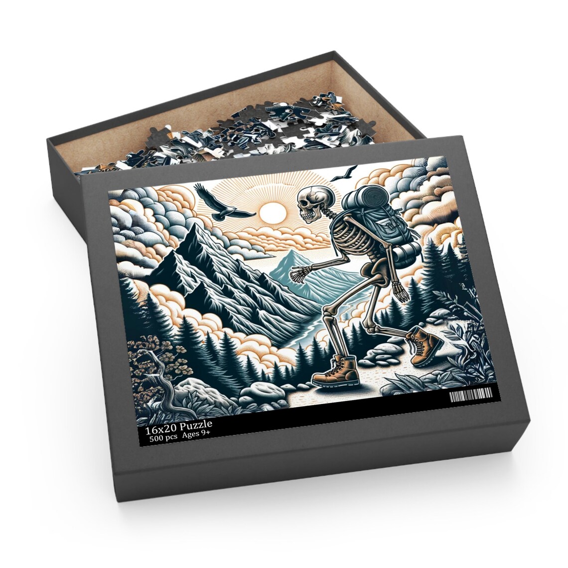 Skeletal Mountain Explorer Jigsaw Puzzle: Sunlit Alpine Adventure With ...