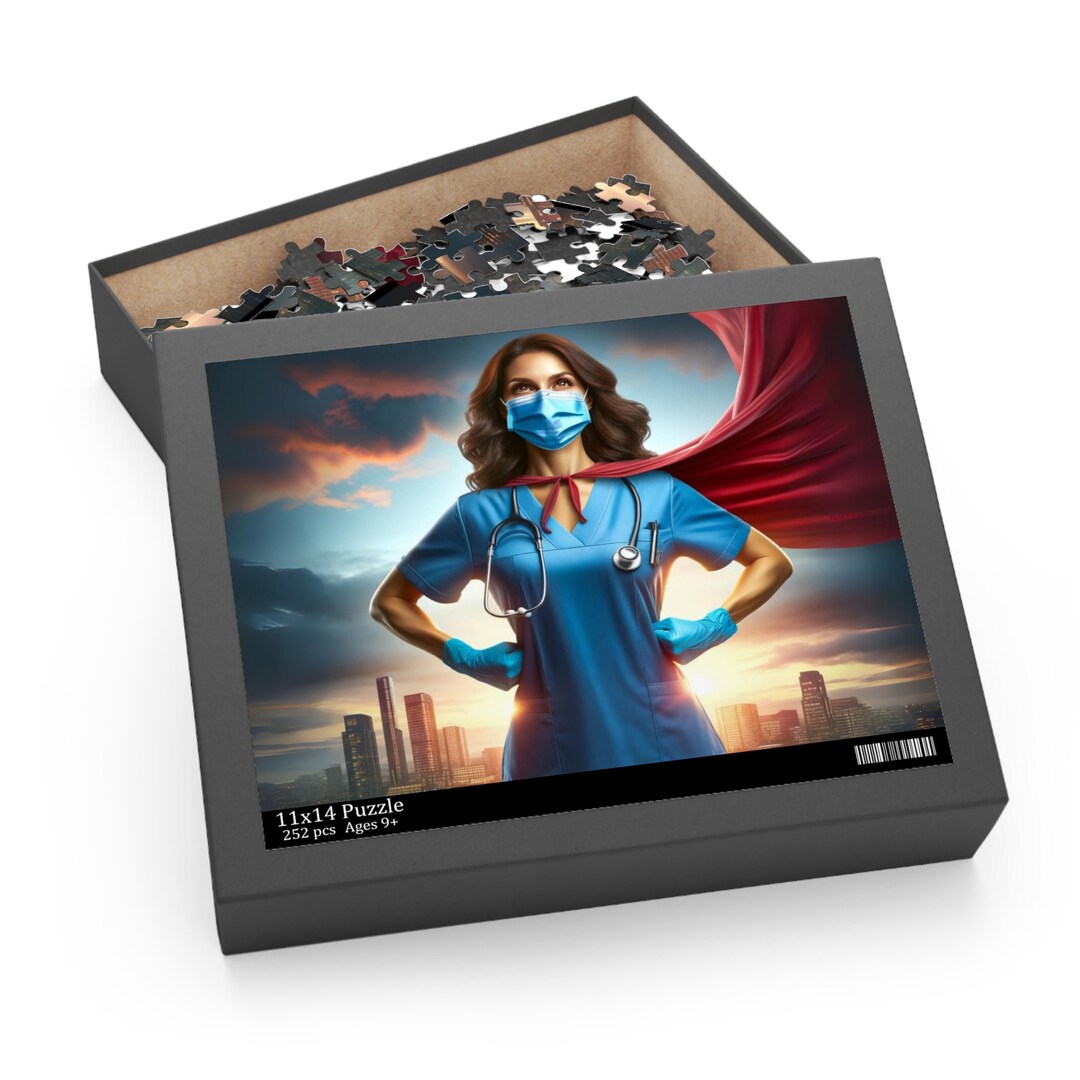 Heroic Nurse Superhero Puzzle - Empowering Healthcare Tribute in 120 ...