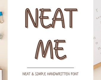 Neat & Cute Handwritten Font, Playful Font, Digital Planner Font, Study ...