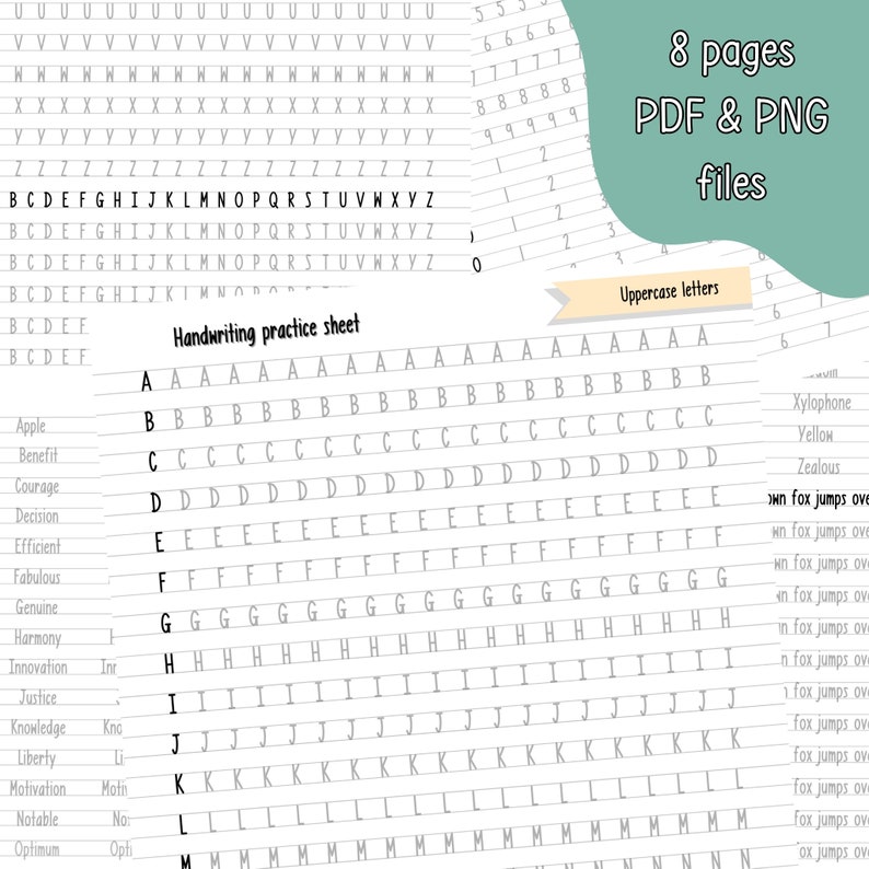 Neat Handwriting Practice Sheets, Alphabet Writing Practice, Printable ...