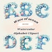 Wave of Ocean Alphabet Clipart - Watercolor Letters, Coastal ABC ...