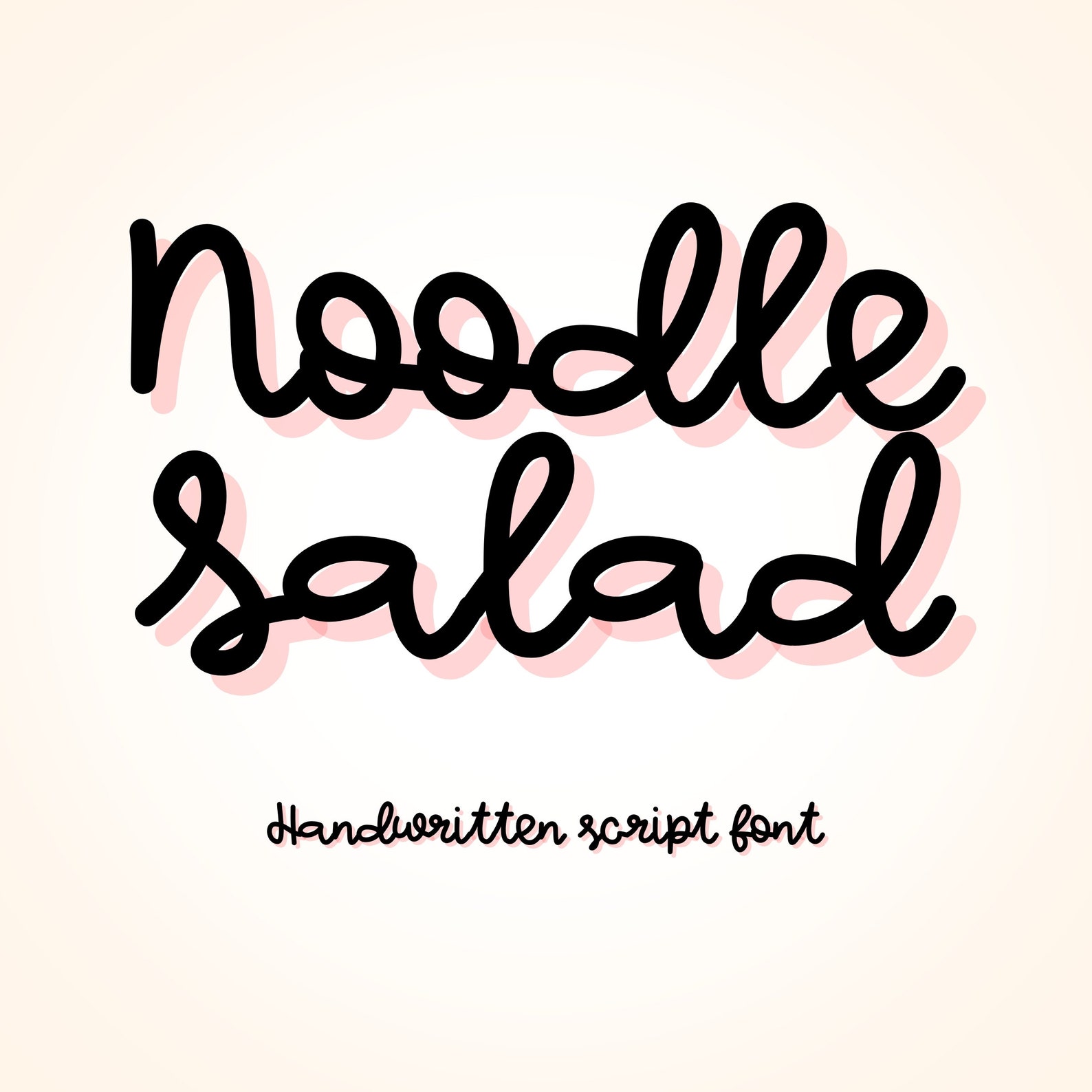 Noodle Salad Font Handwritten Script Font, Modern Font, Cursive Font ...