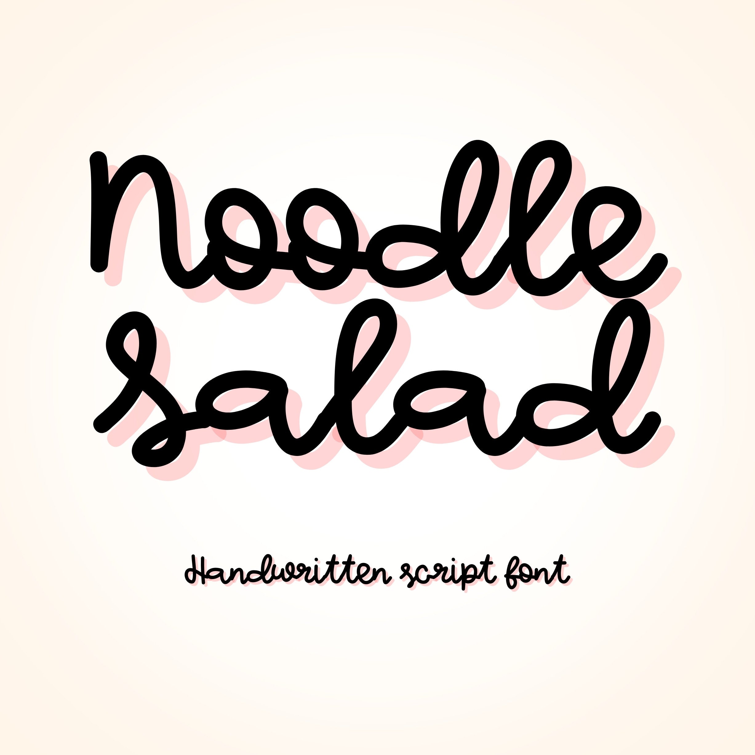 Noodle Salad Font Handwritten Script Font, Modern Font, Cursive Font, Playful Font, Calligraphy ...