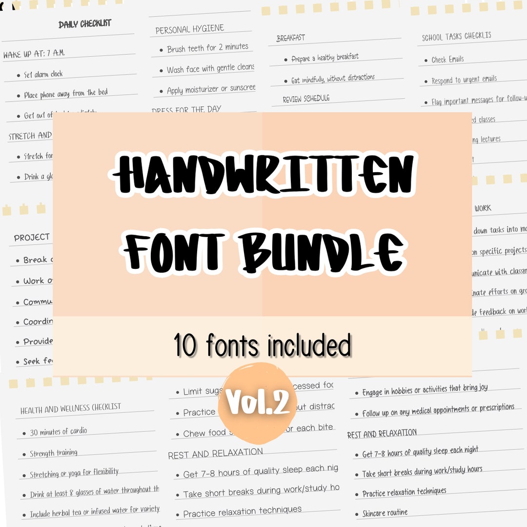 Font Bundle, Handwritten Font, Simple Font, Neat Font, Study, Digital ...