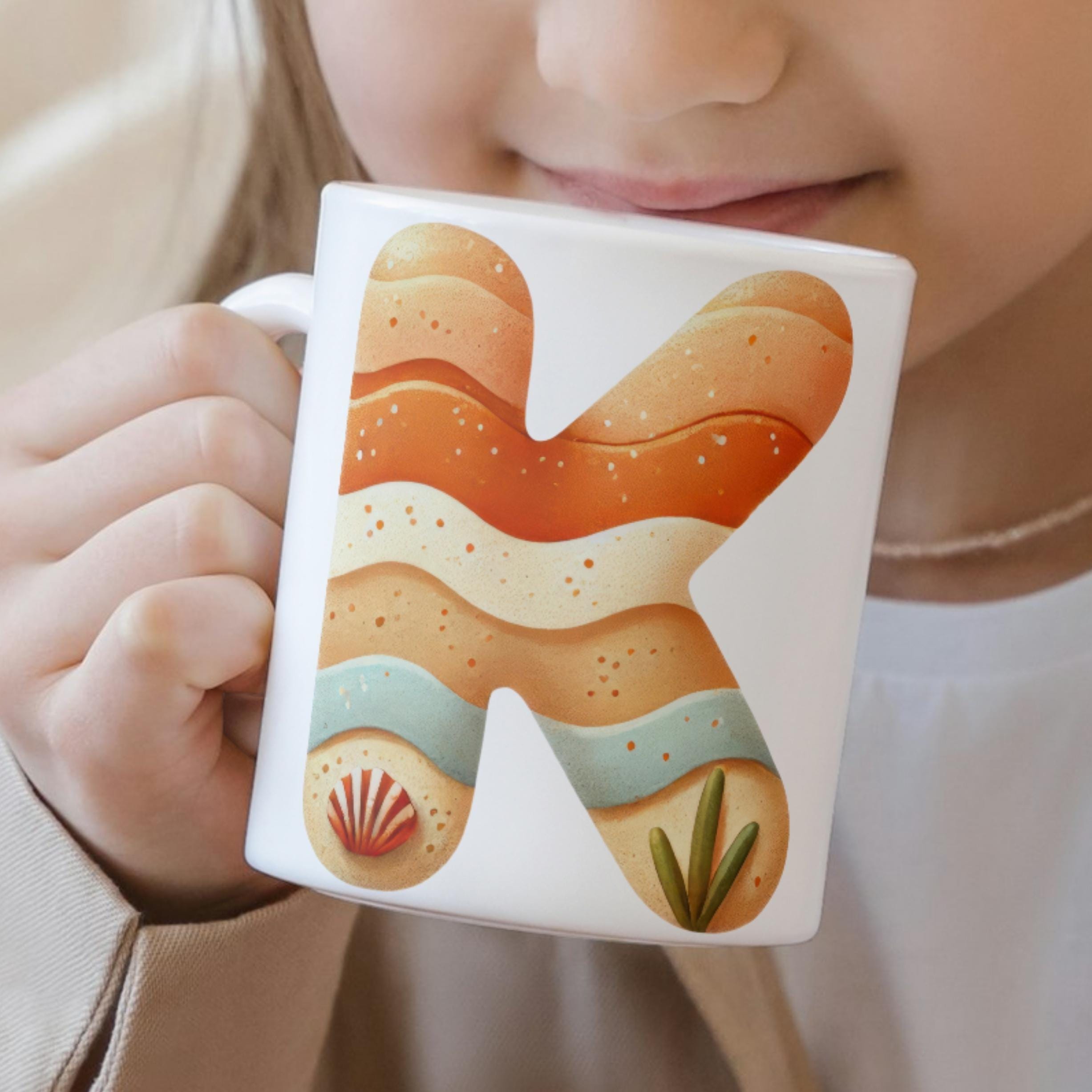 Sandy Shoreline Alphabet Clipart-watercolor Letters, Coastal ABC ...