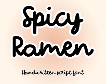 Cheesy Ramen Font Handwritten Script Font, Modern Font, Cursive Font, Playful Font, Calligraphy ...
