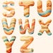 Sandy Shoreline Alphabet Clipart-watercolor Letters, Coastal ABC ...