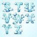 Blue Skies With Clouds Alphabet Clipart Watercolor Letters Set, Digital ...