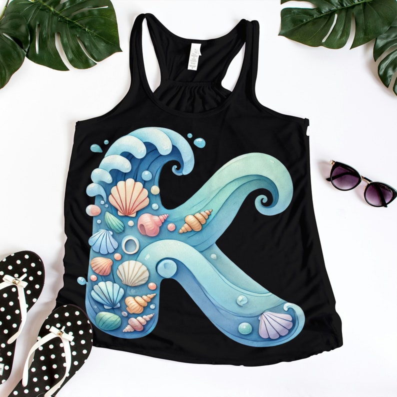 Wave of Ocean Alphabet Clipart - Watercolor Letters, Coastal ABC ...