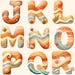 Sandy Shoreline Alphabet Clipart-watercolor Letters, Coastal ABC ...