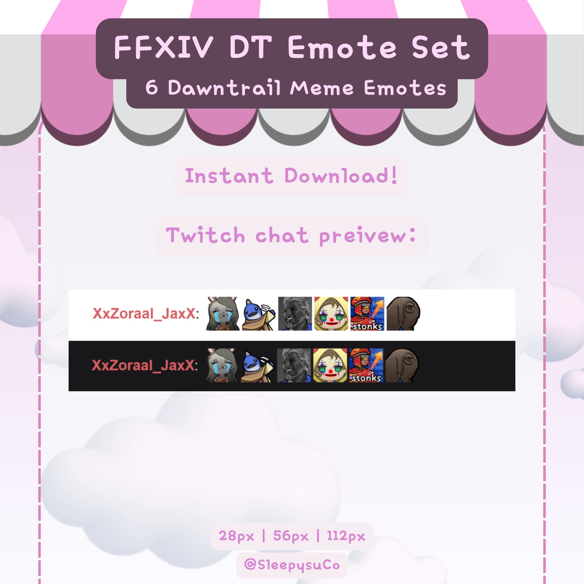 Final Fantasy XIV Dawntrail Meme Emote Set Funny Gamer Emotes for ...