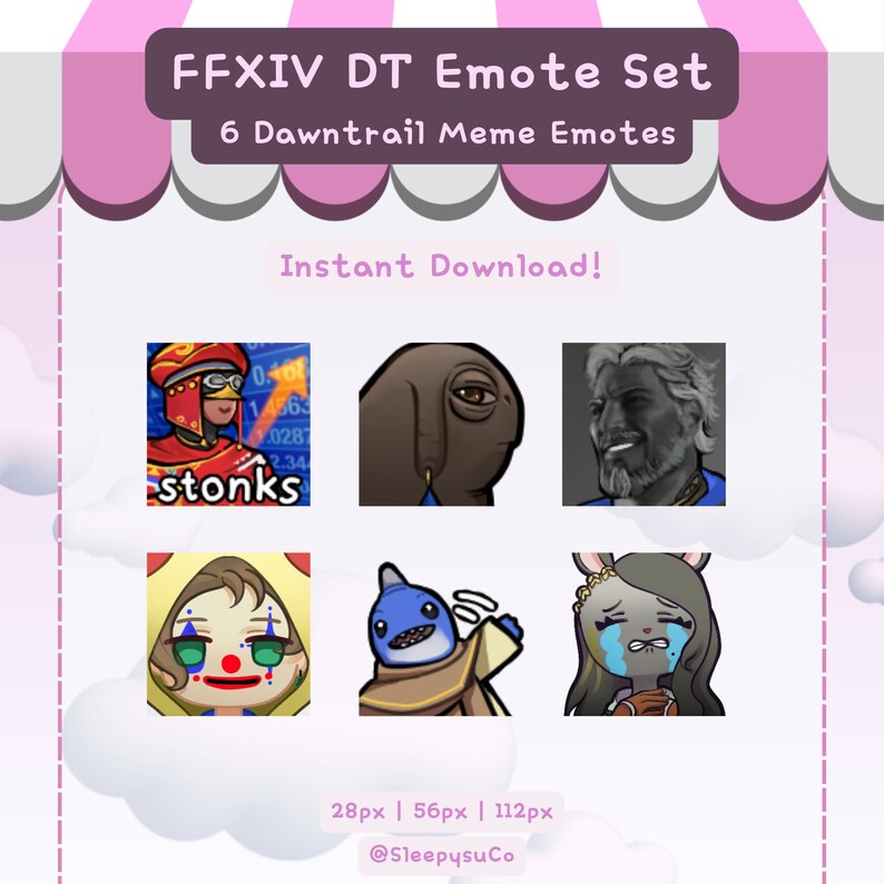 Final Fantasy XIV Dawntrail Meme Emote Set Funny Gamer Emotes for ...