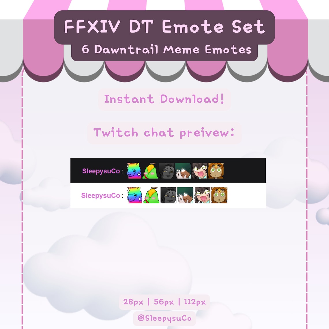 Final Fantasy XIV Emotes Cute Emoji Bundle, Handmade Dawntrail Edition ...