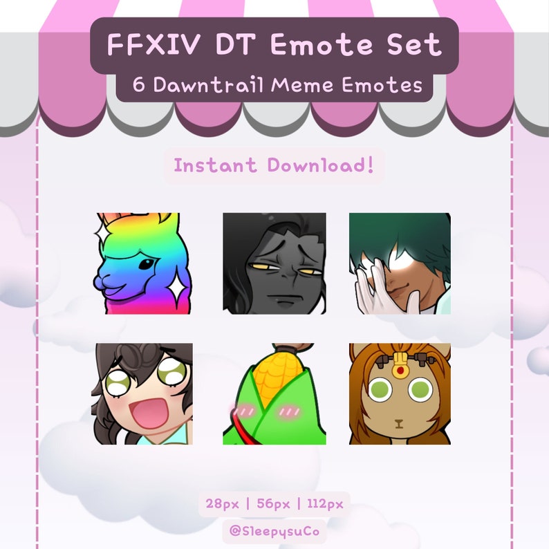 Final Fantasy XIV Emotes Cute Emoji Bundle, Handmade Dawntrail Edition ...