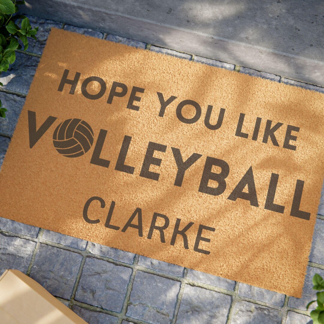 Volleyball Doormat: Personalized Coir Welcome Mat, Sports Decor (24) - Etsy