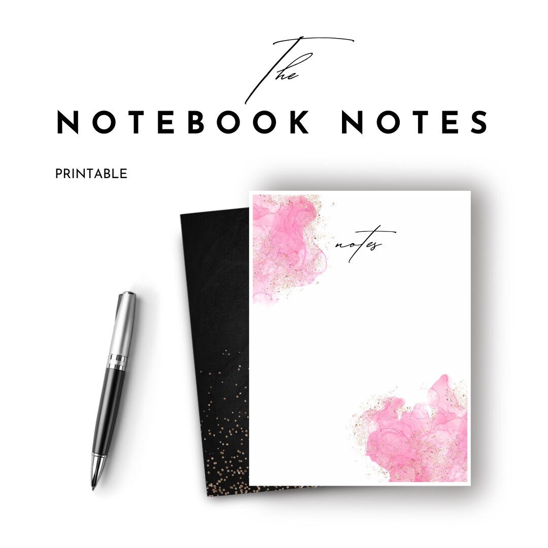 Pink Notes Printable With Gold Details - Etsy