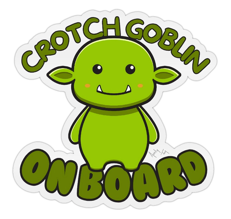 Crotch Goblin on Board Sticker - Funny Cute Baby Onboard Car Window ...