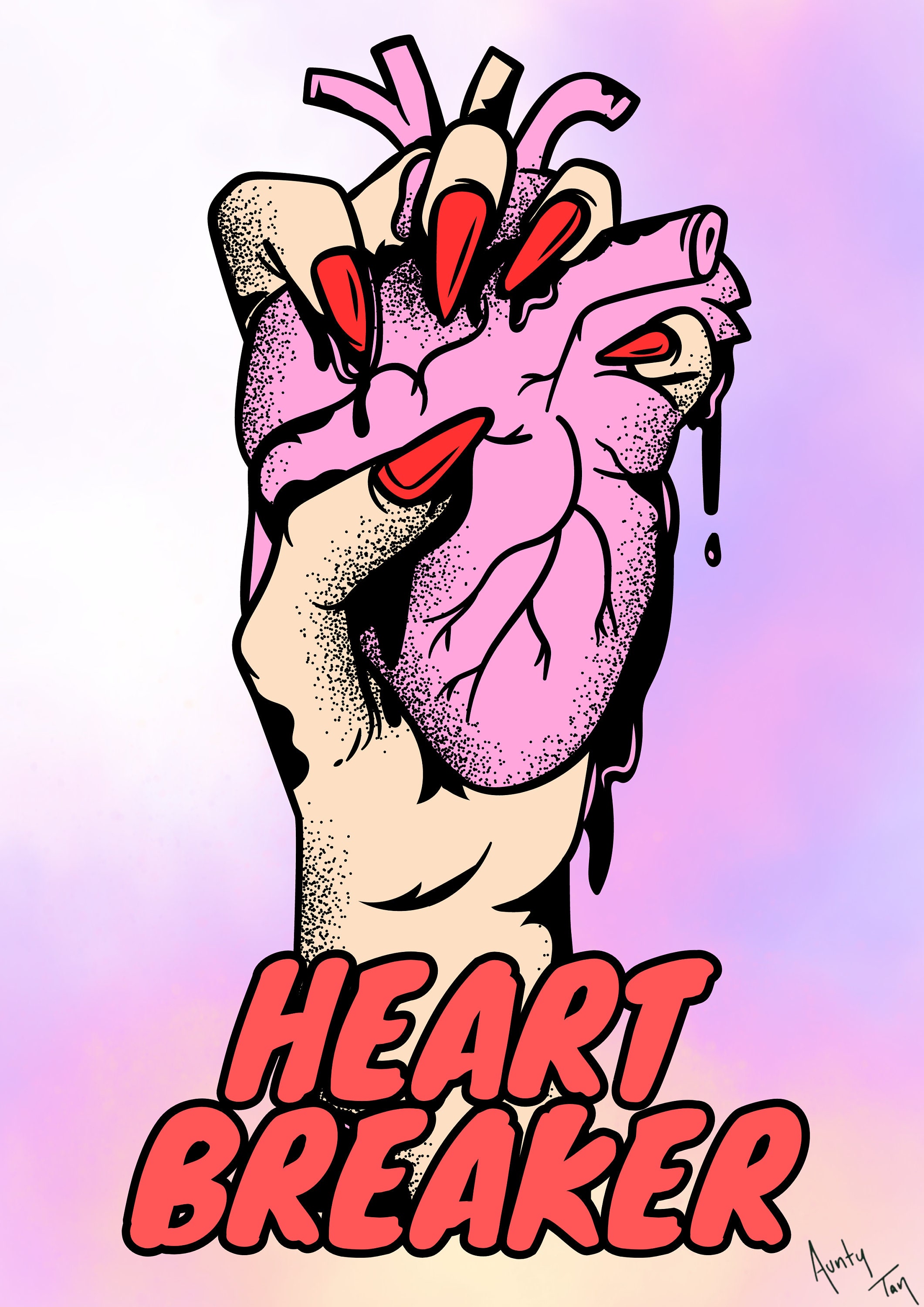 Heart Breaker A4 Print - Heart Cute Print Art Design Text Meme Funny ...