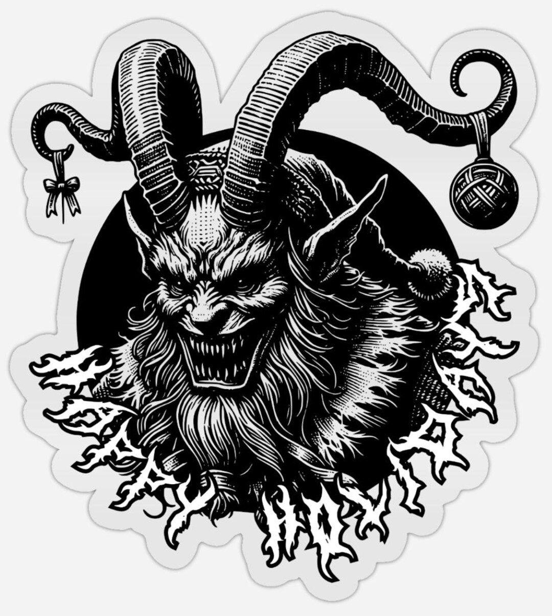 Happy Holidays Krampus Sticker - Alt Goth Emo Metal Edgy Hardcore ...
