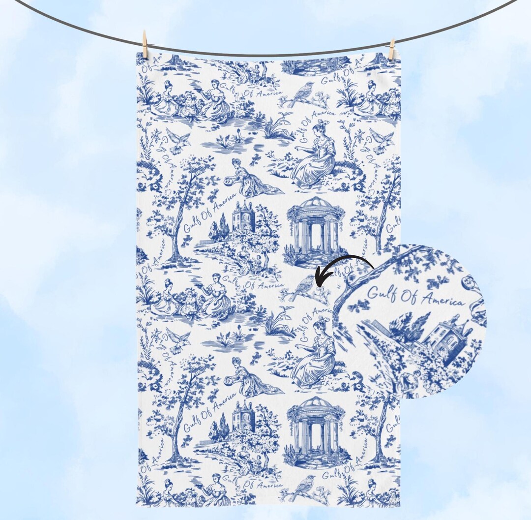 Chinoiserie Gulf of America Hand Towel, Subtle Trump Kitchen Hand ...