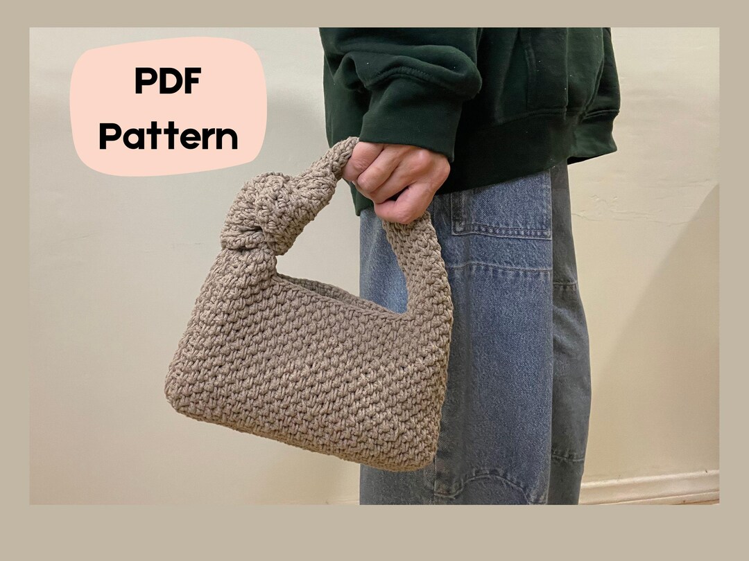 Mini Crochet Bag PATTERN – Mini Hobo Style Side Knot Detail Handbag ...