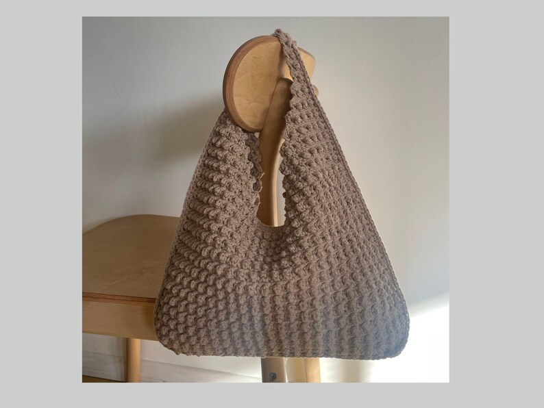 Crochet Bag PATTERN – Bubble Stitches Ribbed Edge Finished, Bindle Tote ...