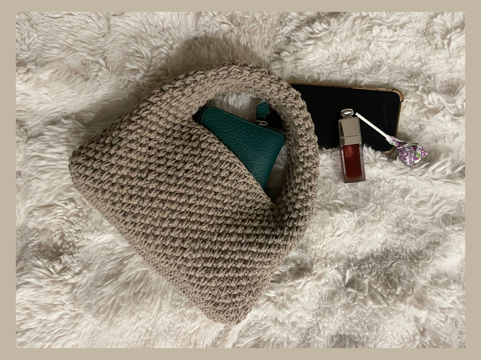 Mini Crochet Bag PATTERN – Mini Hobo Style Handbag, Modern Aesthetic ...