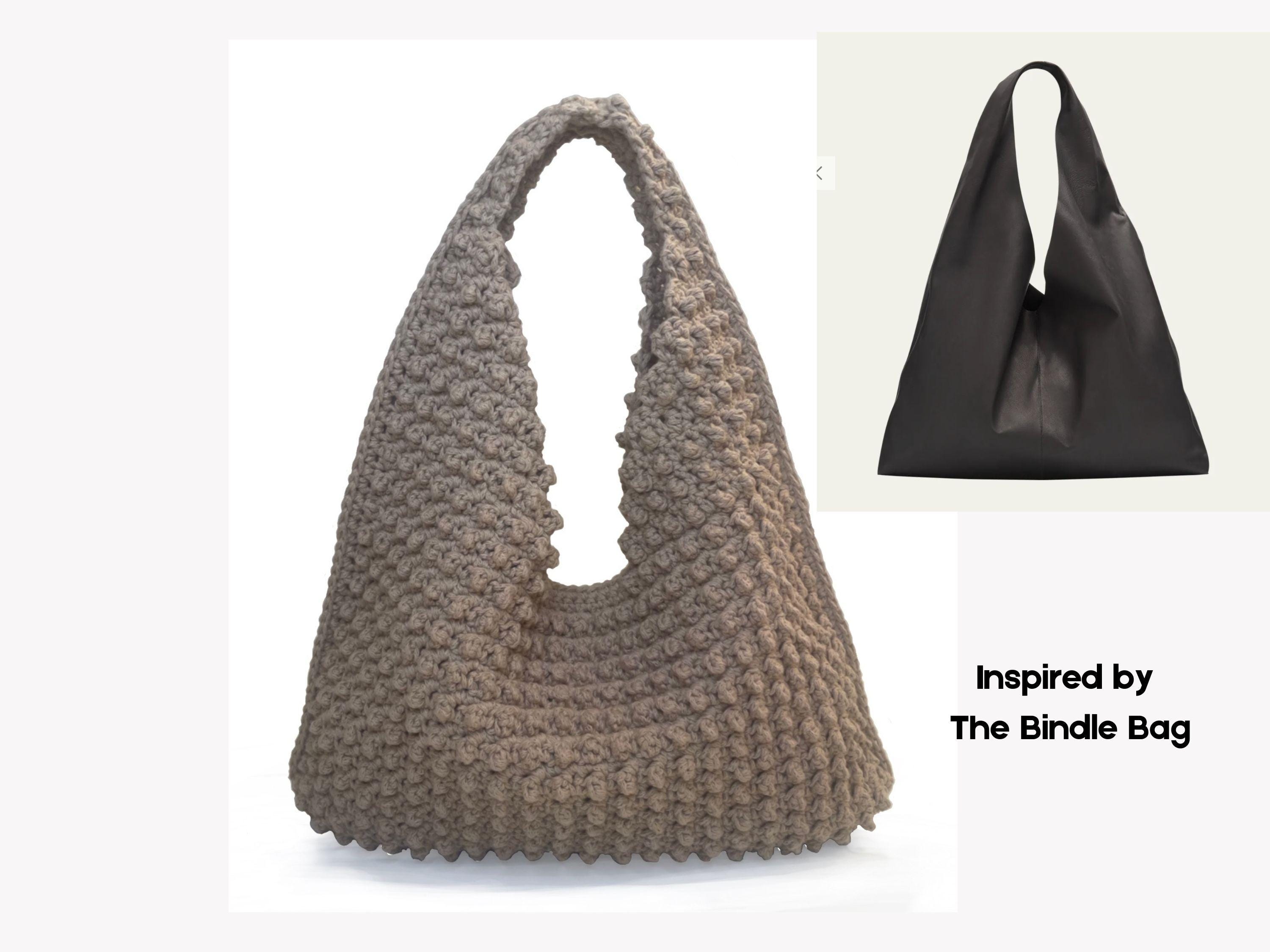 Crochet Bag PATTERN – Bubble Stitches Ribbed Edge Finished, Bindle Tote ...