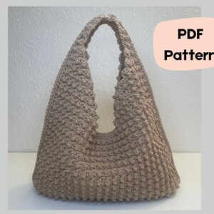 Crochet Bag PATTERN – Bubble Stitches Ribbed Edge Finished, Bindle Tote ...
