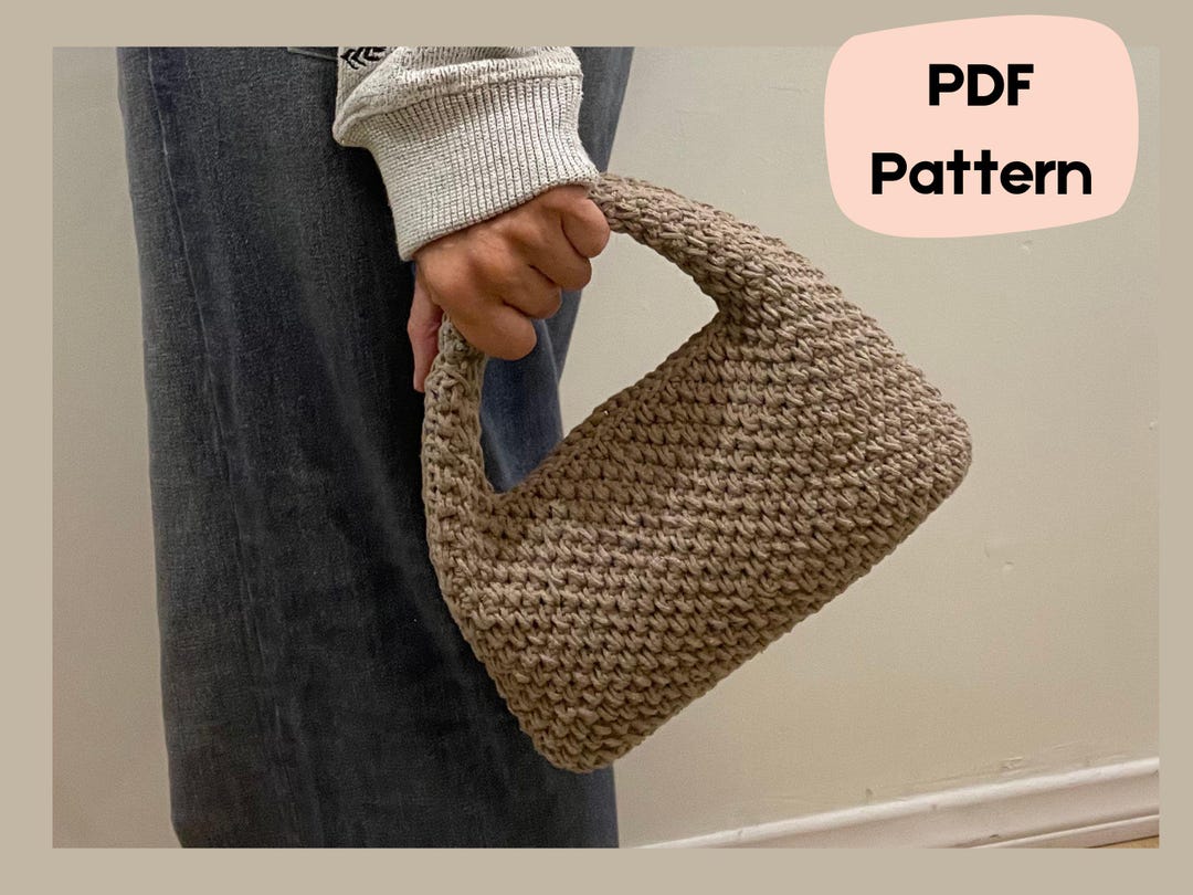 Mini Crochet Bag PATTERN – Mini Hobo Style Handbag, Modern Aesthetic ...