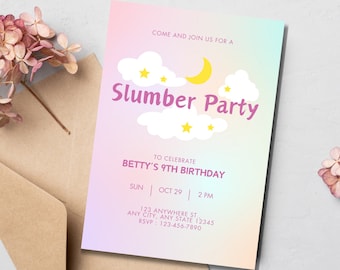 EDITABLE SLEEPOVER Invitation, Slumber Party, Pajama Party, Birthday ...