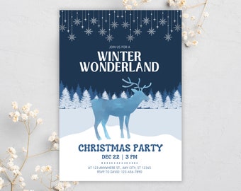 Winter Wonderland Christmas Party Invitation - Etsy