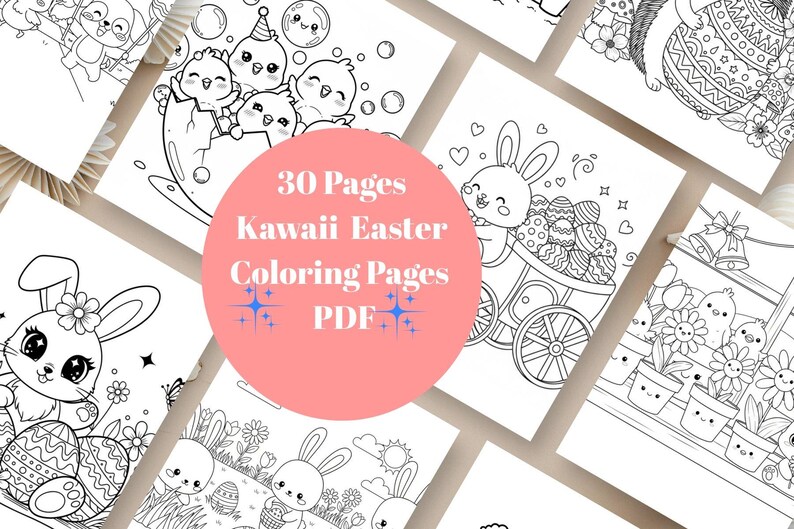 Kawaii Easter Coloring Pages | Cute Bunny & Spring Designs | Printable ...