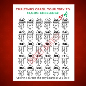 Christmas Savings Challenge Printable Save 1000 for Christmas Budget 1k ...
