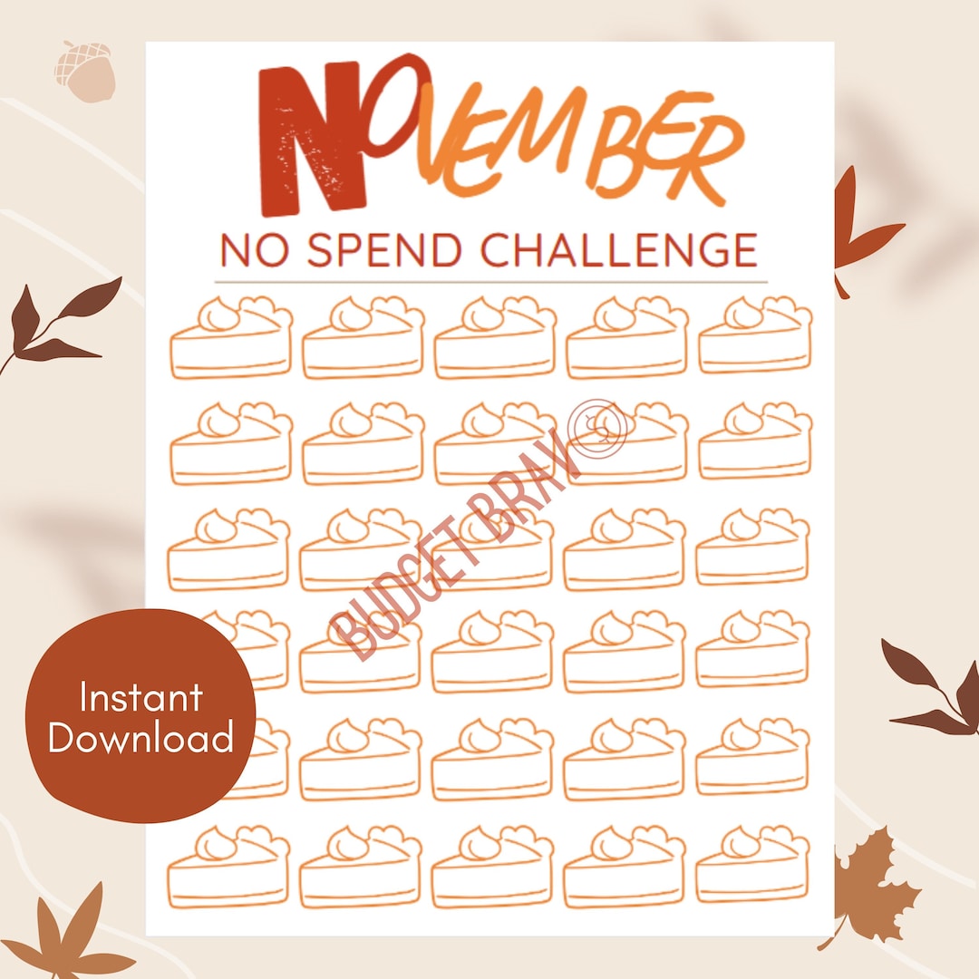 November No Spend Challenge PDF Printable Downloadable, No-spend ...