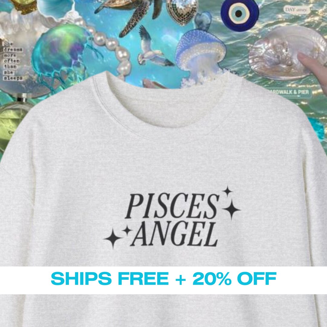 Pisces Angel Y2k Shirt Zodiac Sign Gift, March Birthday Girl, Astrology ...