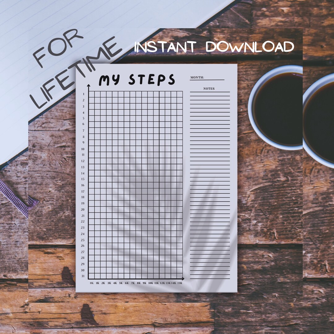 Step Tracker Printable Monthly Steps Counter for Daily Use - Etsy