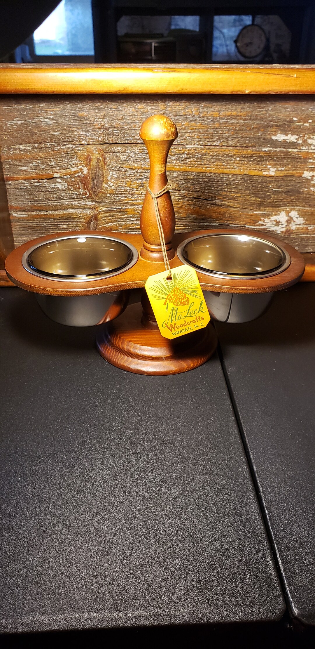 Vintage Ma Lucky Wooden,steel and Glass Condiment Caddy - Etsy