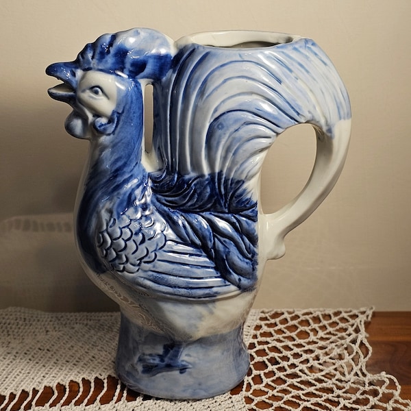 Ceramic Blue Rooster - Etsy