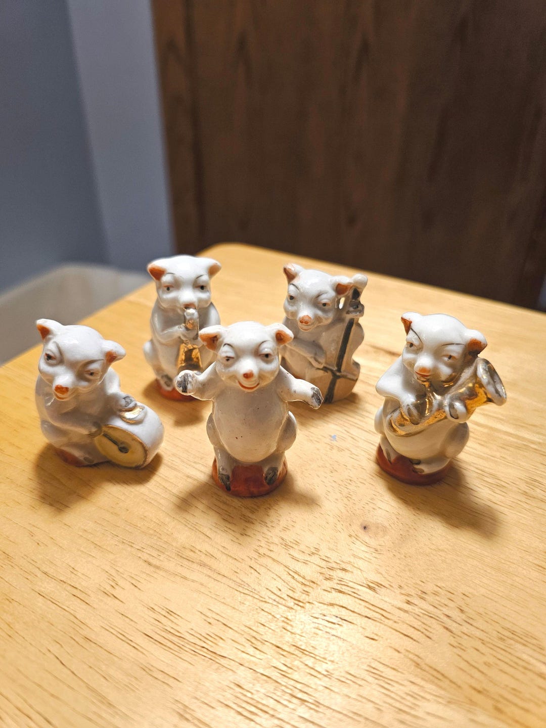 Vintage Ceramic/porcelain Pig Band Figurines, Set of 5 - Etsy
