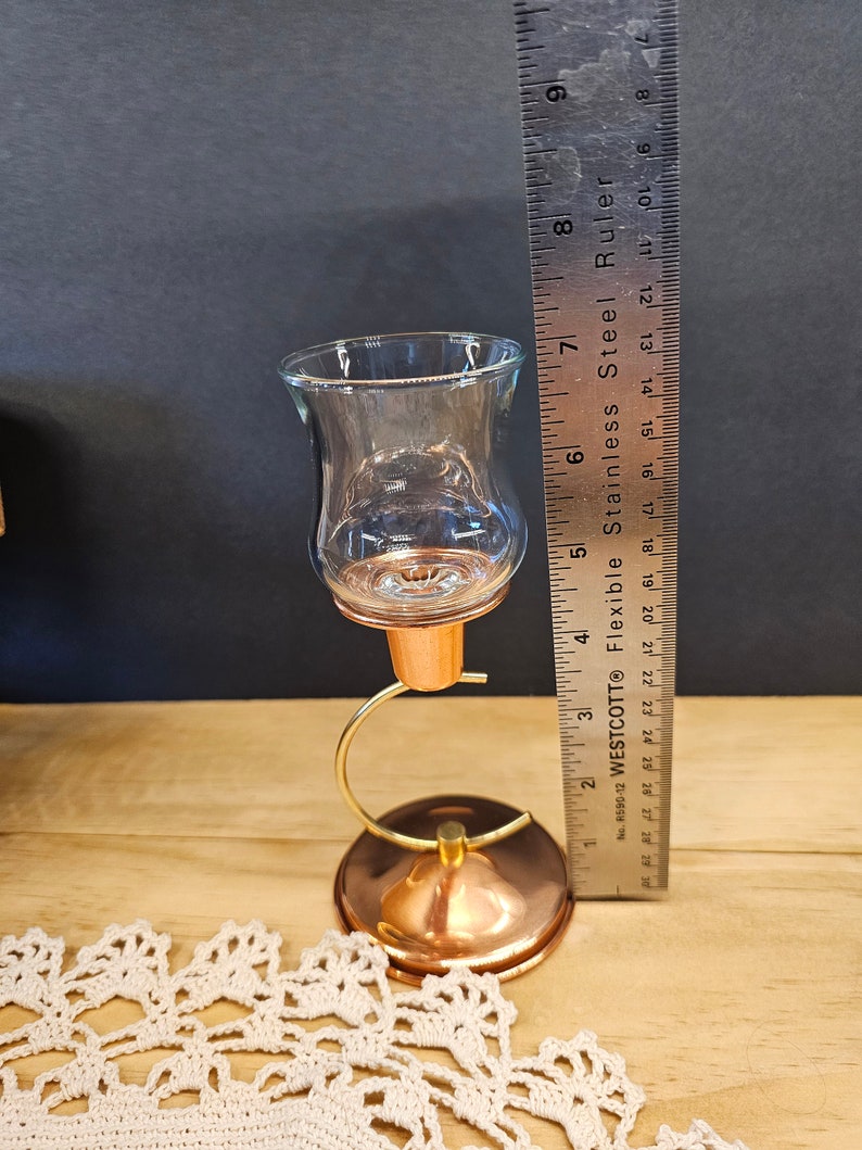 Coppercraft Guild, NIB, Brass Candle Holder With Glass Globe - Etsy