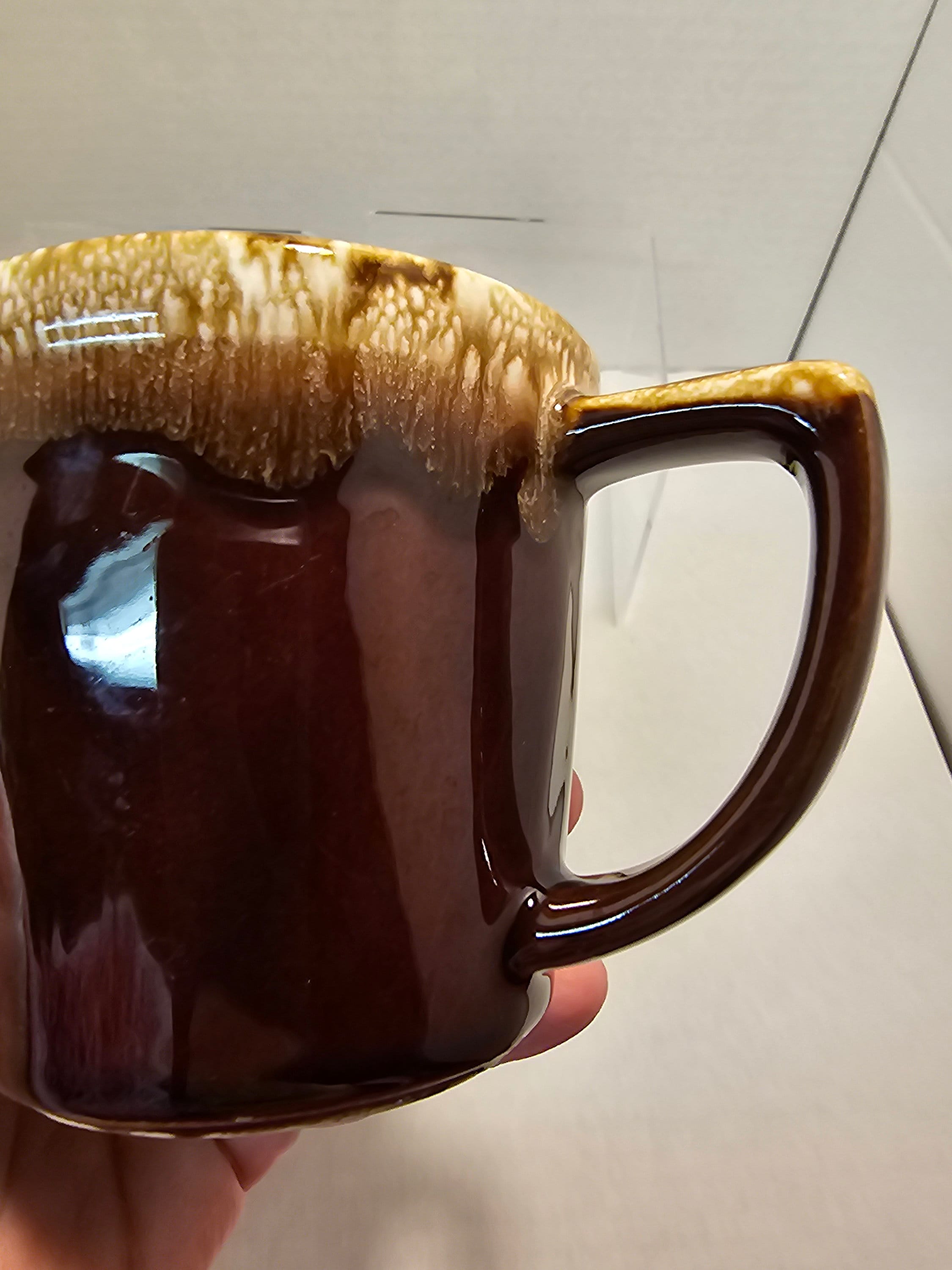4 Mc Coy Brown Drip Pottery Mugs - Etsy