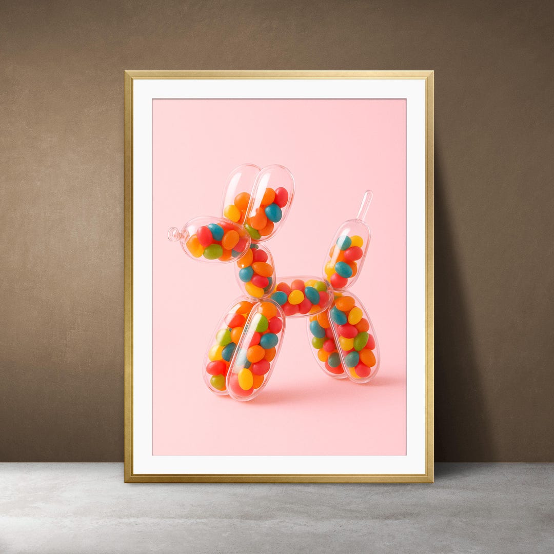 Jelly Bean Balloon Dog Pop Art Print: Colorful Kitchen Nursery Decor ...